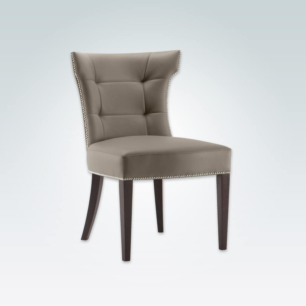 Joule Studded Taupe Upholstered Chair | Lugo